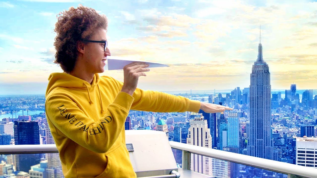 THROWING A PAPER AIRPLANE FROM THE 78TH STORY! *WORLD RECORD* - YouTube