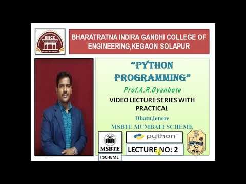 PYTHON LECTURE 2 -DBATU-MSBTE I SCHEME | Trading Teacher | Anand Gyanbote - YouTube