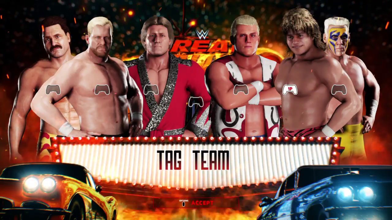 WWE 2k18 - Sting, Flyin Brian, Dustin Rhodes vs. Rick Rude, "Stunning ...