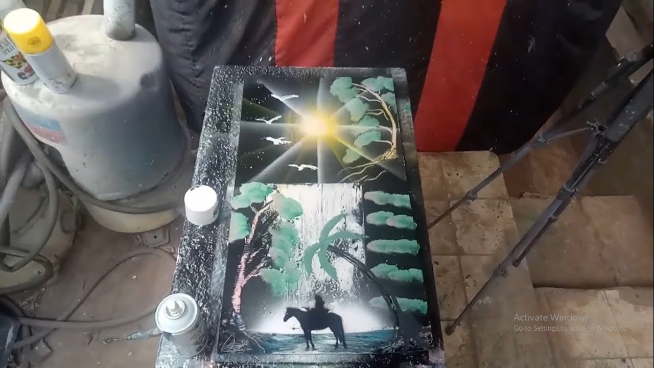 Divine light remake - spray paint art - by Al-Buz - YouTube
