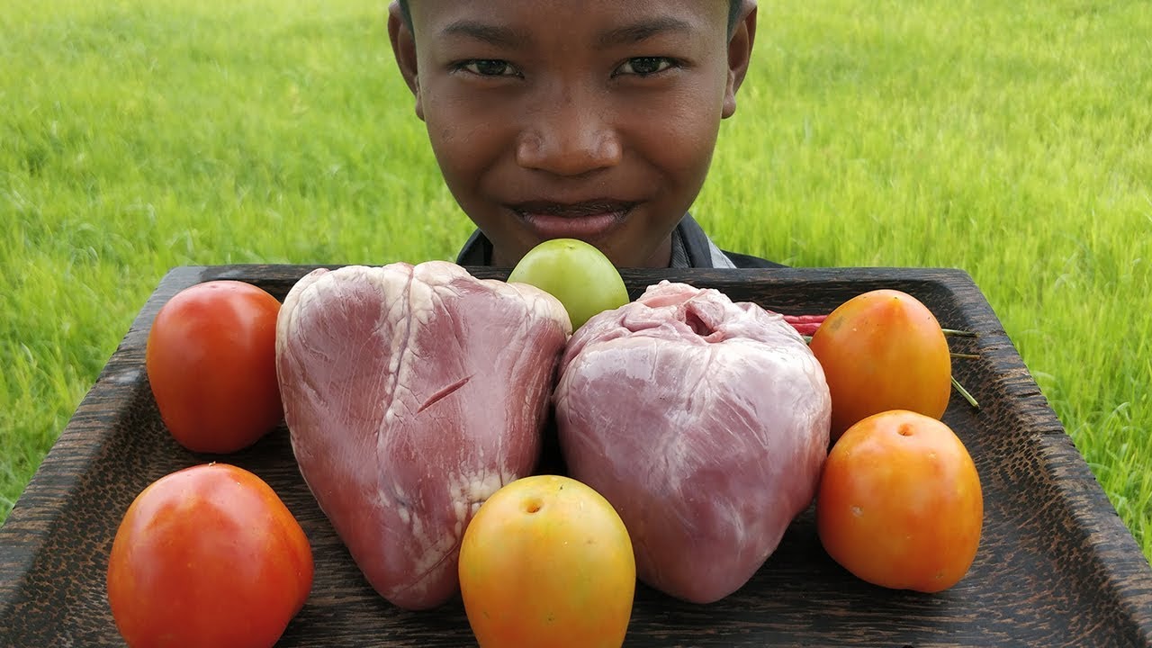 Pigs Heart Recipe / Delicious Pig Heart Stir Fry with Tomato - YouTube