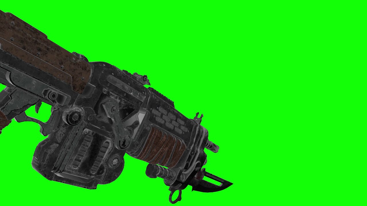 Footage on green weapons background | Video weapon for games on a green ...
