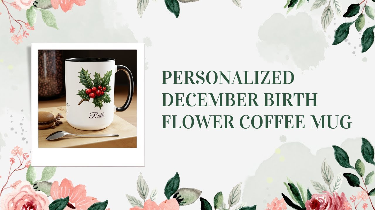 Personalized December Birth Month Flower Coffee Mugs From ...