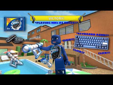 PLAYING MM2 AS OREOS *Keyboard ASMR* *PRO* RICH *TRYHARD* (Murder Mystery 2) *MM2 MONTAGE*