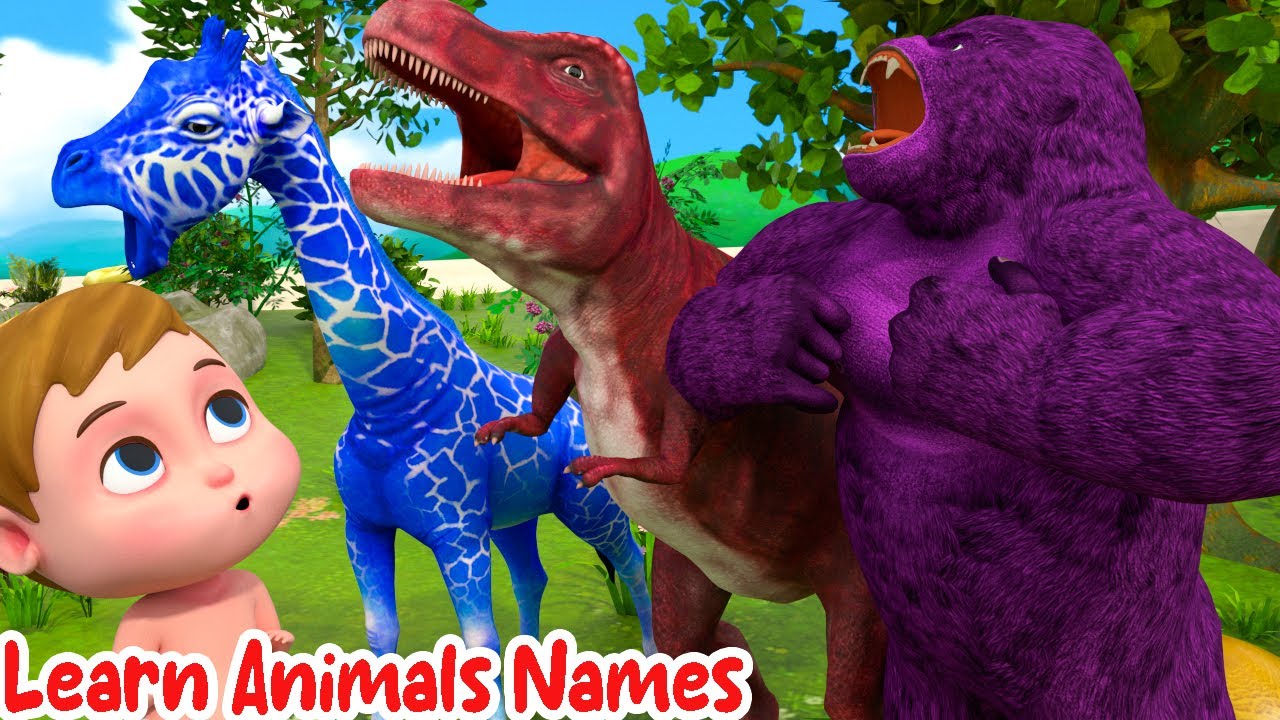 Learn Colors with Animals and Animals Names | The Animals for kids - 3D ...