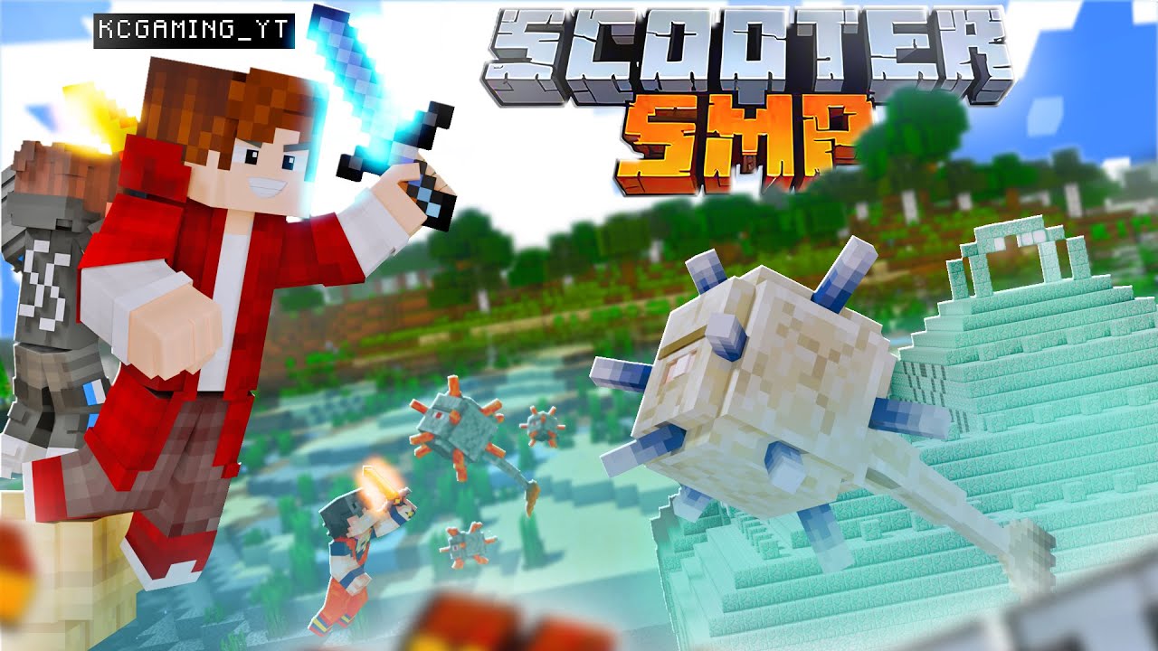 Minecraft Scooter SMP Exploring Ocean Monument #7 - YouTube