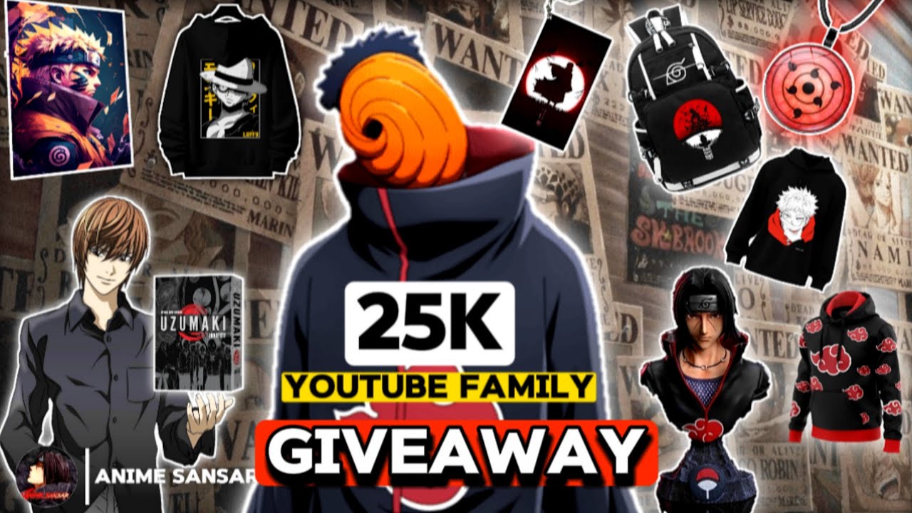 25K Subscribers Anime Youtube Family 🤩 | First (GIVEAWAY) on Anime ...