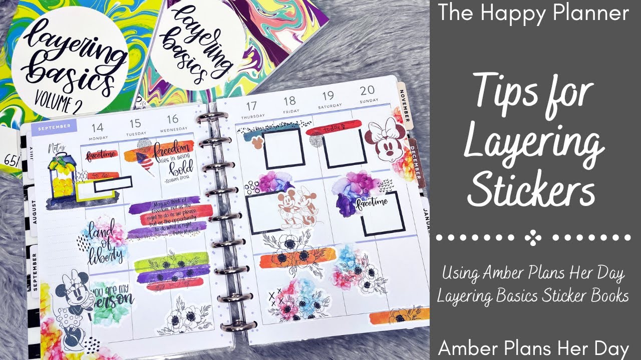How to Use Layering Basics Volume 2 Sticker Book | Amber Plans Her Day ...