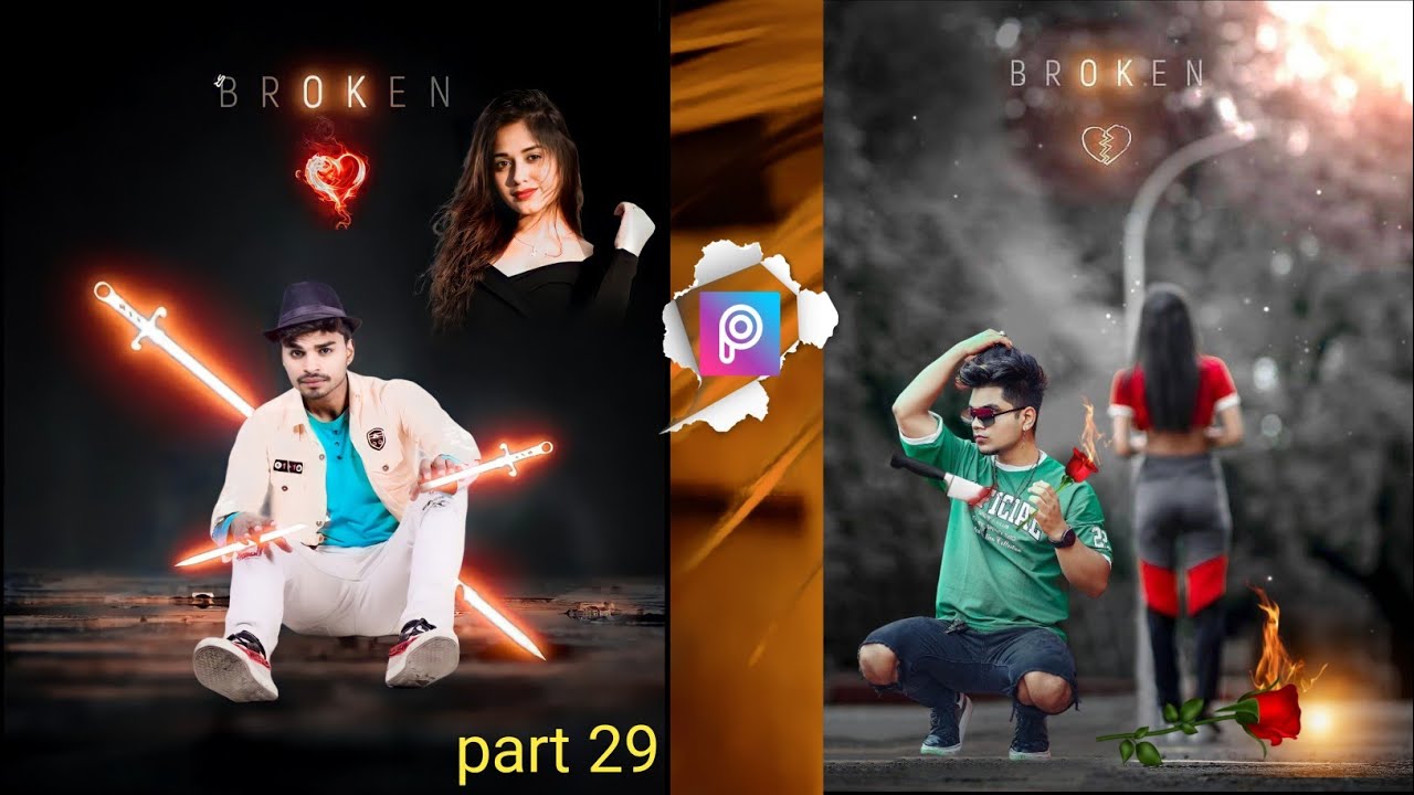 broken heart photo editing PicsArt 🔥 sad photo editing PicsArt | broken photo editing tutorial ...