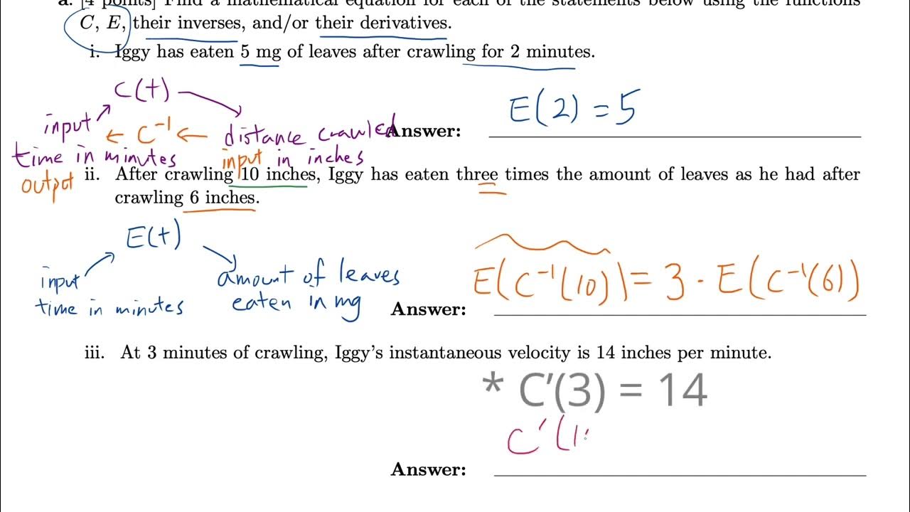 Interpret Function Inverses and Derivatives - YouTube