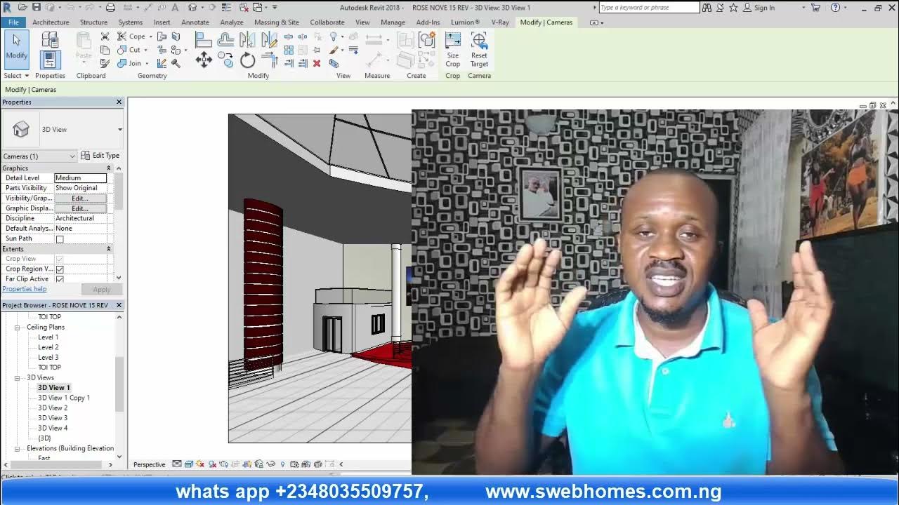 REVIT ARCHITECTURE TRAINING INTRO AT SWEB STUDIOS, HOW TO DESIGN 2D AND 3D MODELS WITH REVIT ...