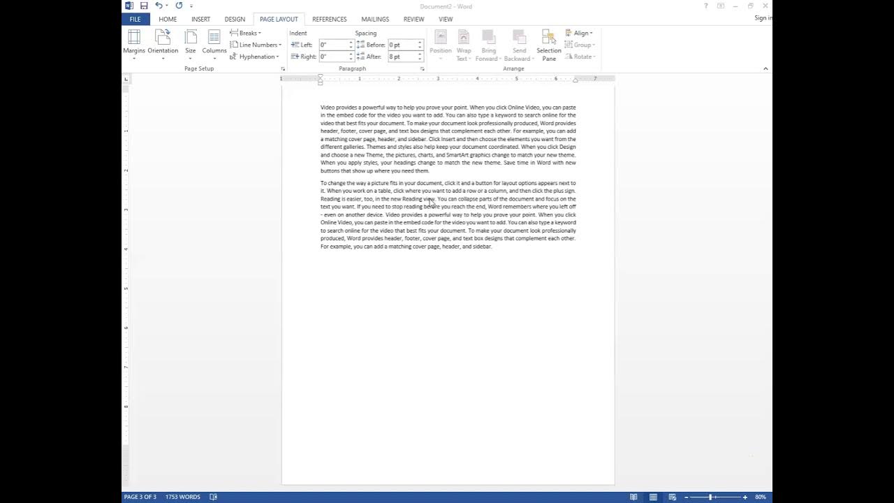 Working with Page Layout tab in MS Word - YouTube