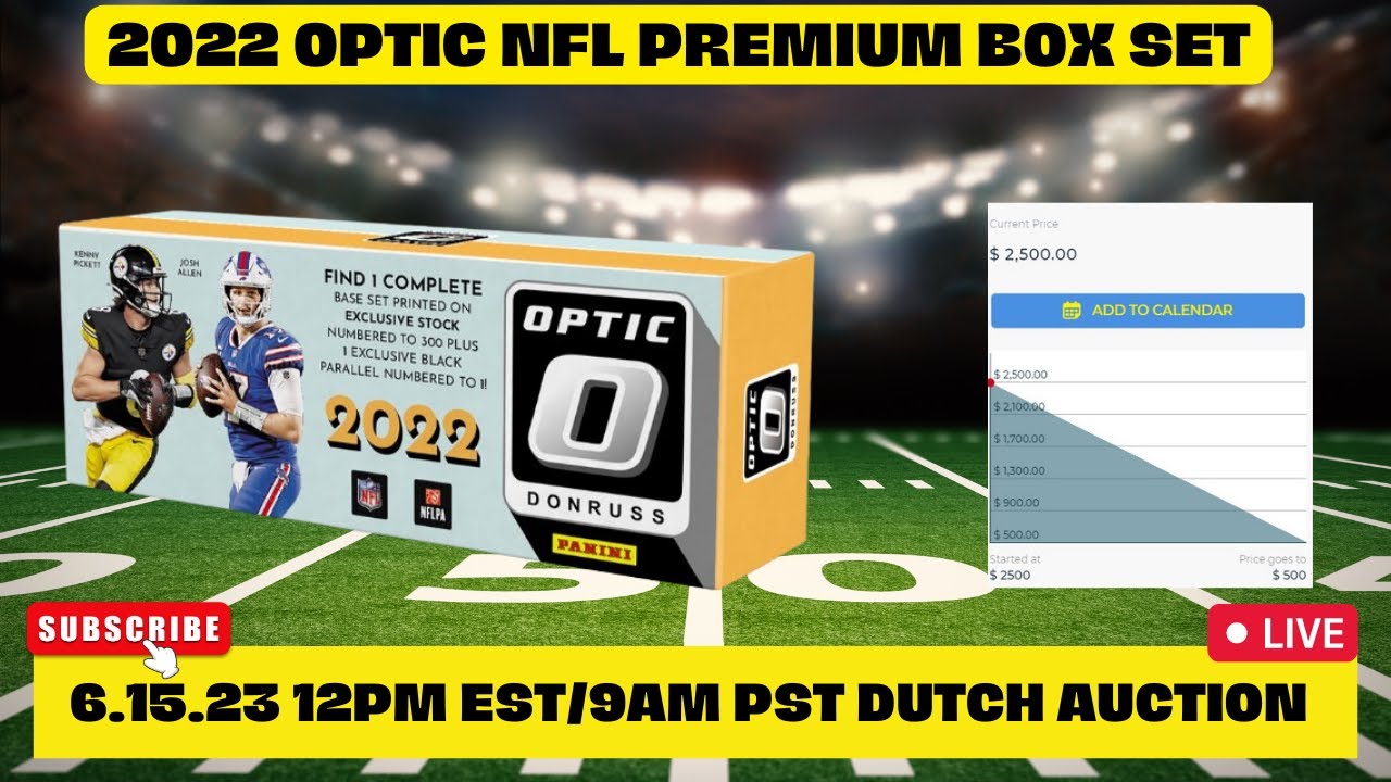 2022 PANINI DONRUSS OPTIC NFL PREMIUM BOX SET DUTCH AUCTION - YouTube
