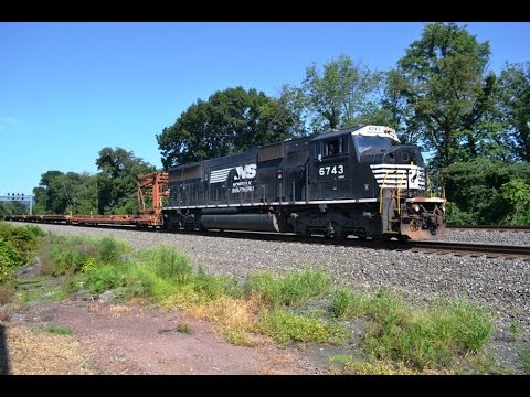 NS 21V Intermodal and 945 Work Train - YouTube