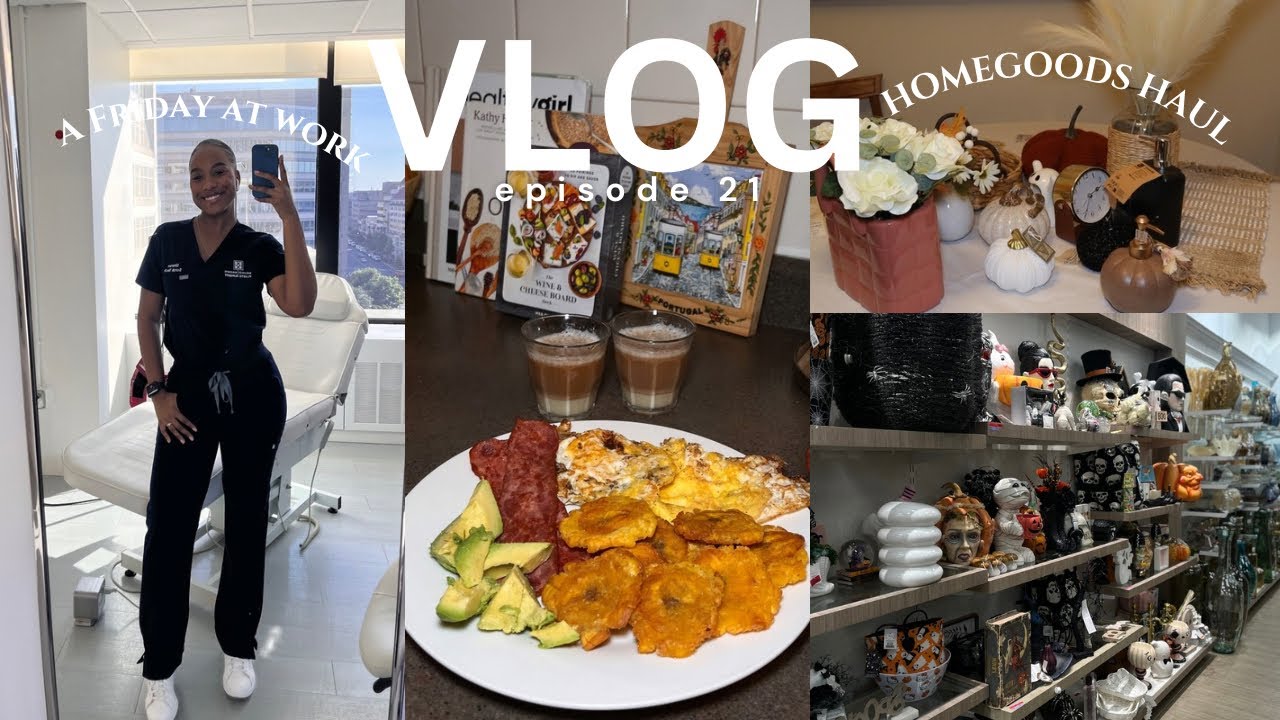VLOG 21 | WEEKEND VLOG | COME TO WORK WITH ME | HOMEGOODS FALL HAUL ...