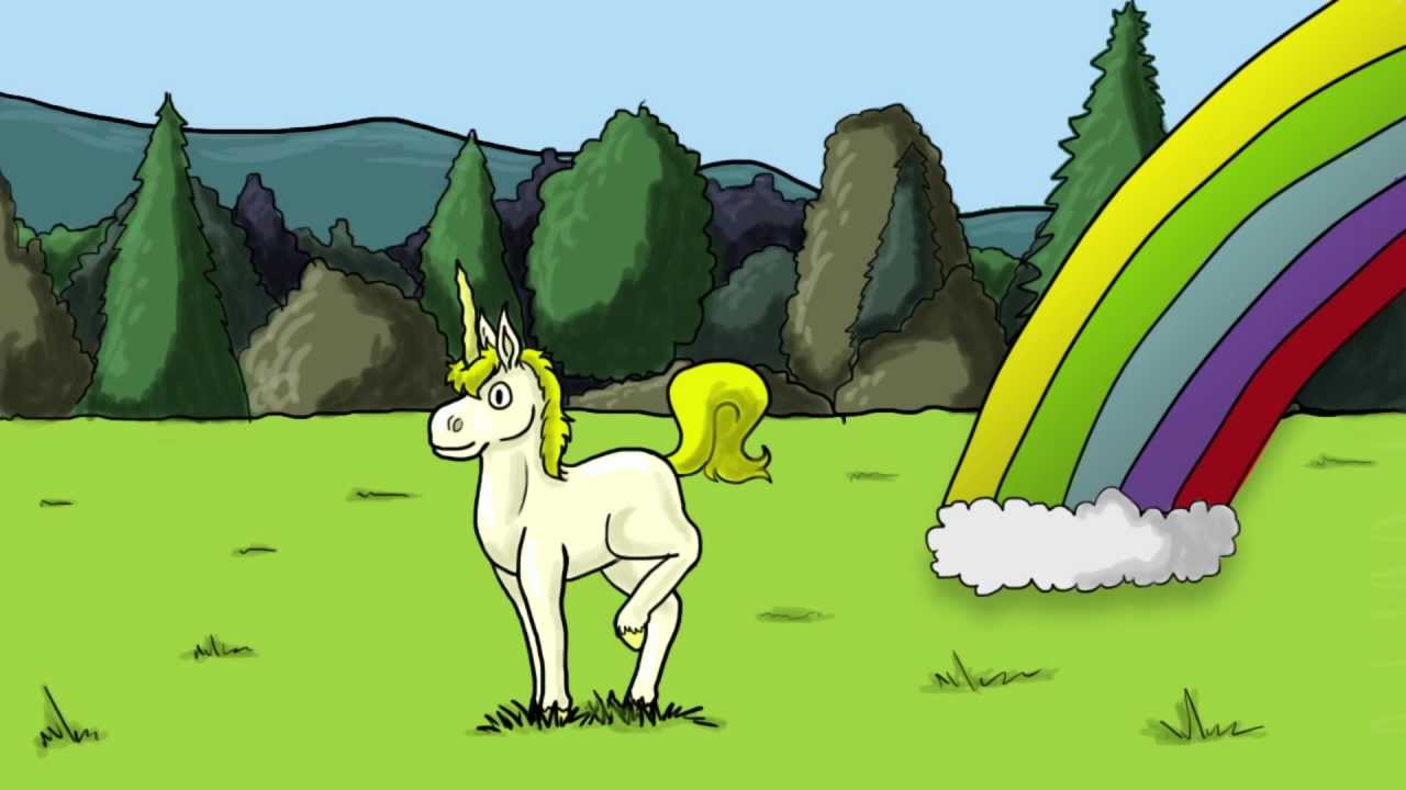 Cartoon Unicorns Pooping Rainbows