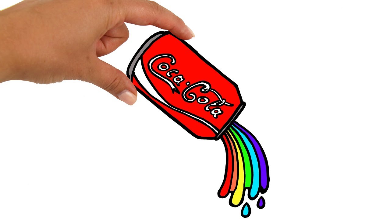 HOW TO DRAW RAINBOW COCA COLA AMAZING SODA CAN - YouTube