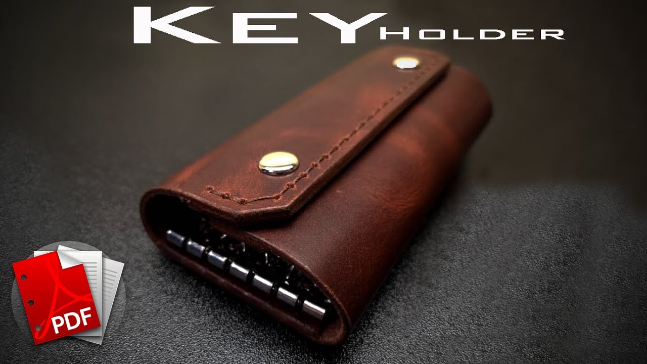 DIY Leather Key Holder 6 keys and 1 card / PATTERN - YouTube