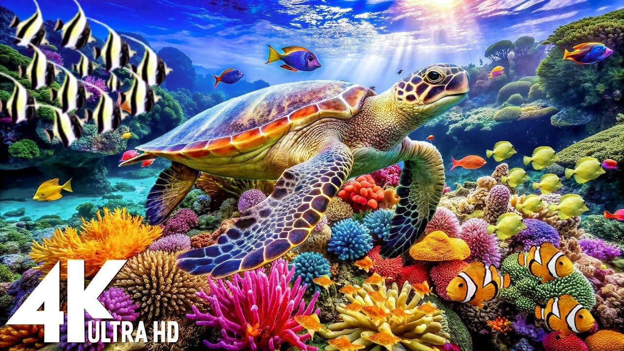 🌊 Under Red Sea 4K UHD | Colorful Coral Reef Fish & Sea Animals for ...