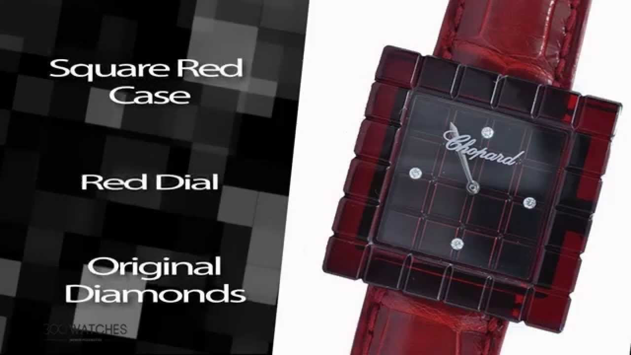 Women's Watch Chopard Ice Cube Be Mad Quartz Red Resin Watch - YouTube