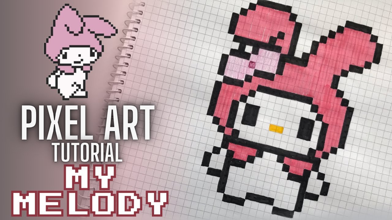 MY MELODY Pixel Art Tutorial: Easy Step-by-Step Guide - YouTube