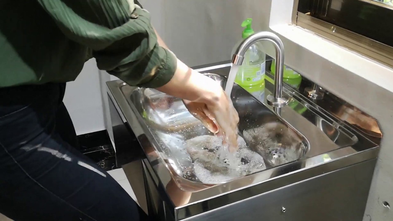 Stainless Steel Hands Free Knee Operated Handwashing Basin [Bestware ...