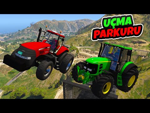 Süper Traktörler Uçma Parkurunda Yarışıyorlar - GTA 5