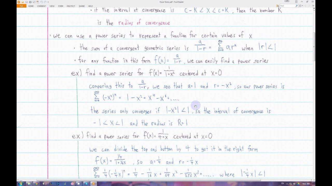 [Calculus] Power Series: Introduction and Geometric Series - YouTube