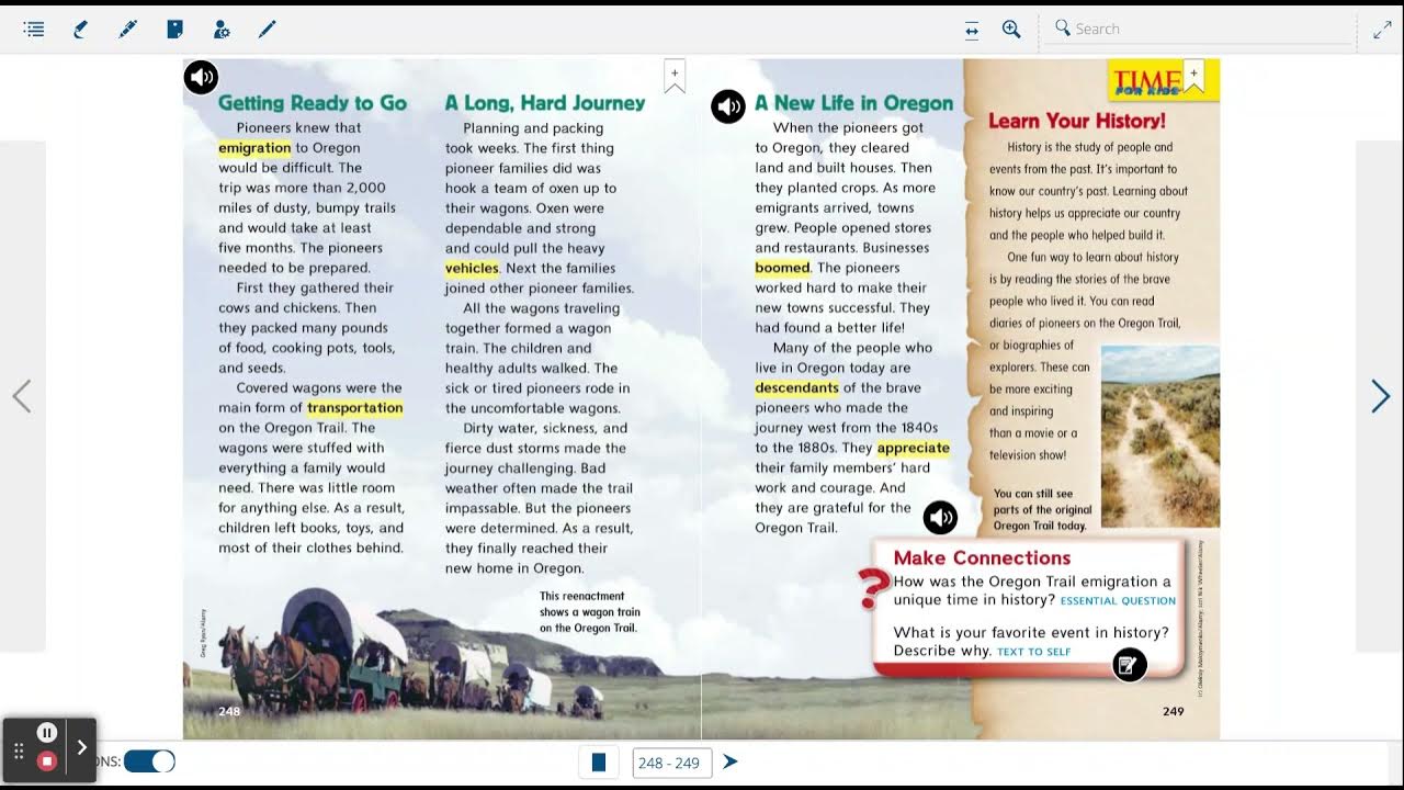 The long road to Oregon -- Wonders 3rd grade -- read aloud - YouTube