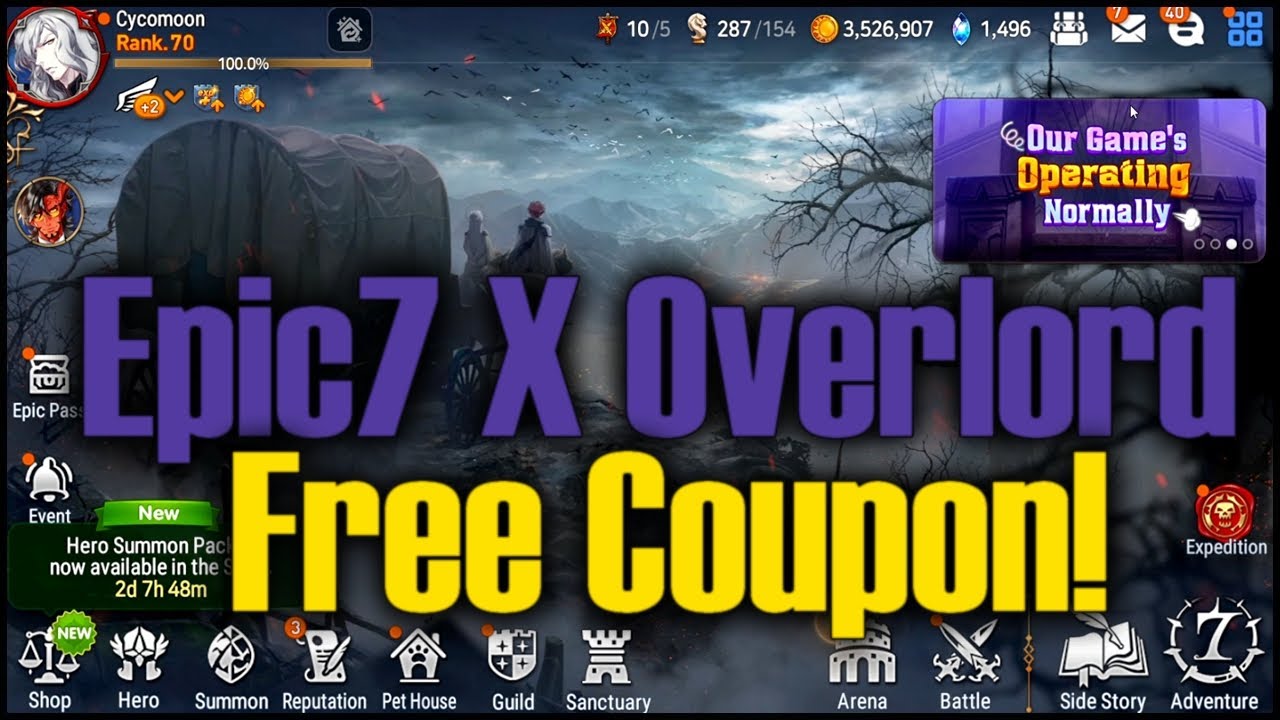 FREE Epic 7 X Overlord Coupon Code! - YouTube