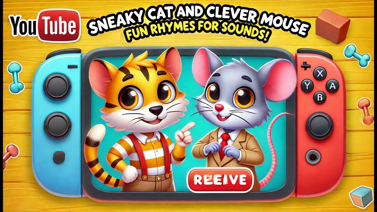 Sneaky Cat and Clever Mouse | Fun Rhymes with Sounds for Kids! | Cat and mouse rhyme - YouTube