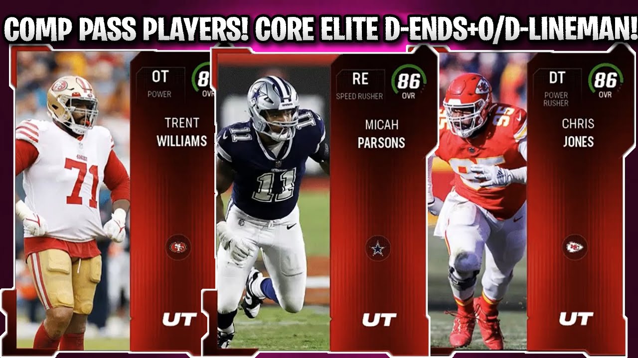 MADDEN 24 COMP PASS PLAYERS AND TOP 10 CORE ELITE O-LINE, D-LINE, AND ...