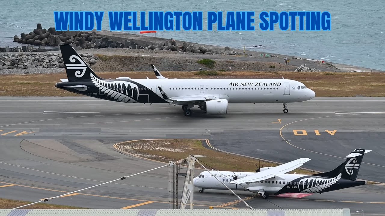 Very windy Wellington plane spotting. - YouTube