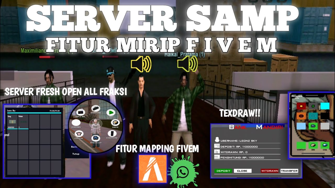 SERVER GTA SAMP ANDROID FITUR FIVEM!! VOICE CHAT || NUSANTARA LIFE ...
