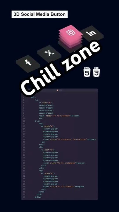 3D social media button, Hovar effect #webdesign - YouTube