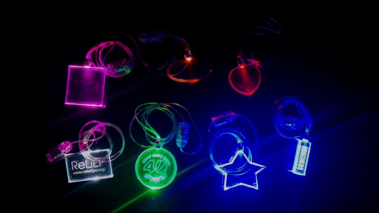 Different Shape Light Up Flashing LED Necklace Pendant - YouTube