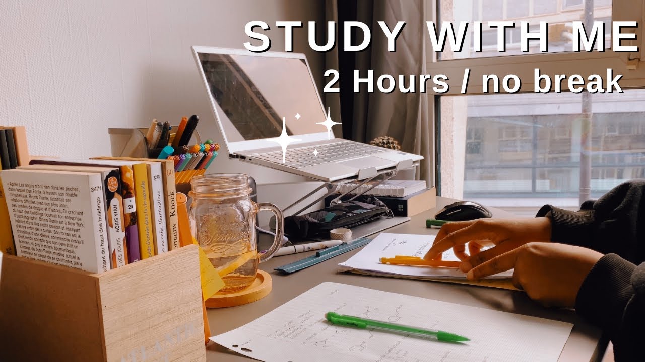 Study with me for exams | 2 hours no break | fireplace sound - YouTube