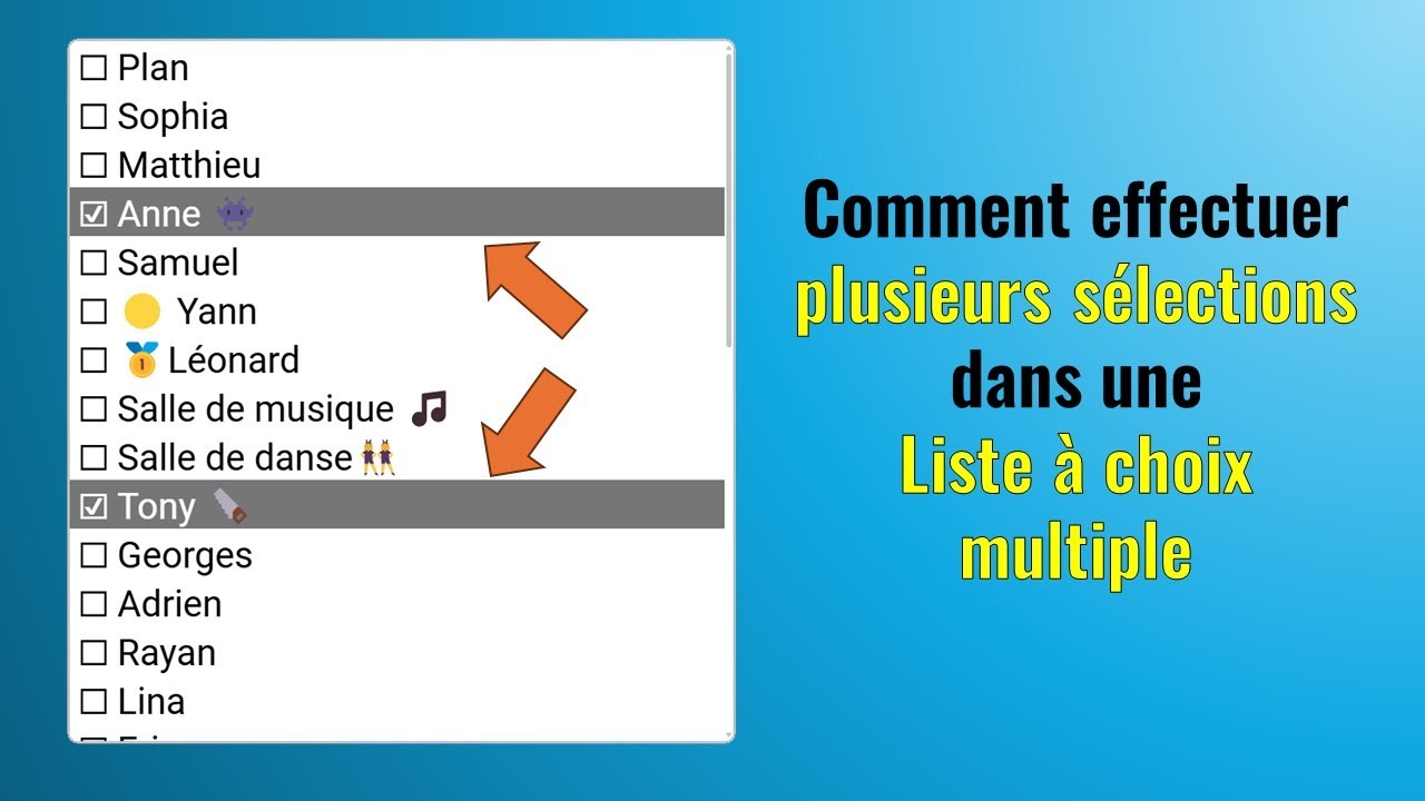 Comment effectuer plusieurs sélections dans une liste déroulante à ...