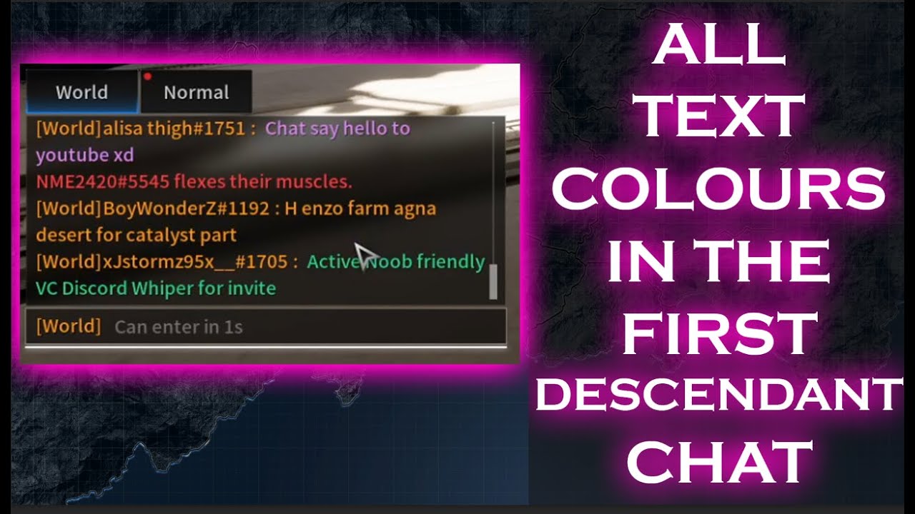 ALL TEXT COLOURS IN THE First Descendant Chat - YouTube