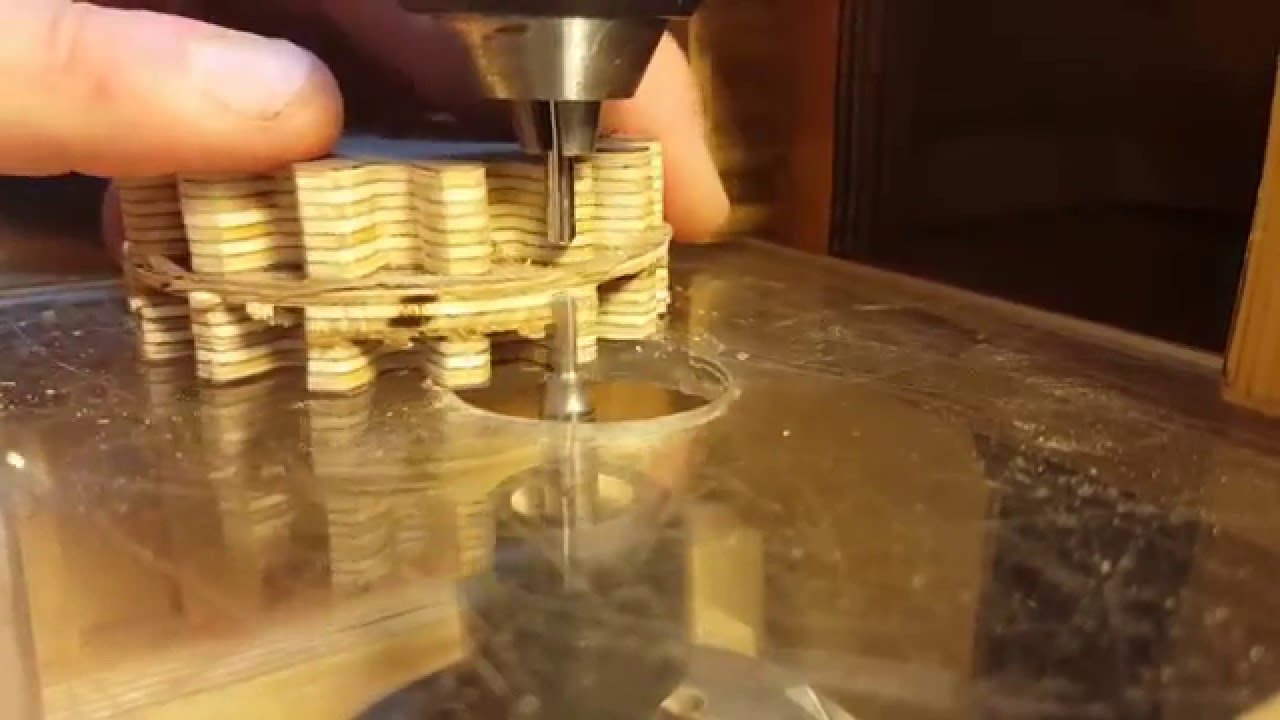 Cutting a wood gear with a pin route - YouTube