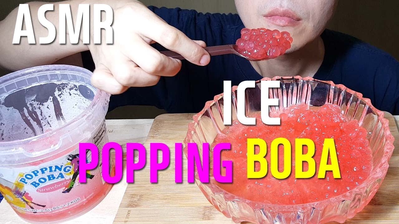 ASMR ICE POPPING BOBA Extremely soft eating sounds NO TALKING Mukbang ...