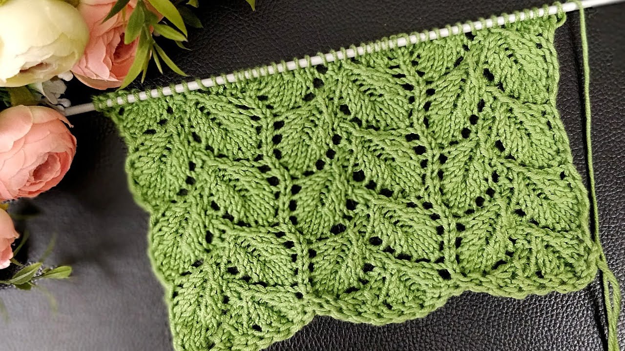 पत्ती बेल 🌿 बुनाई डिज़ाइन, Drooping Leaf 🌿 Openwork Knitting Pattern For Summer Wears - YouTube