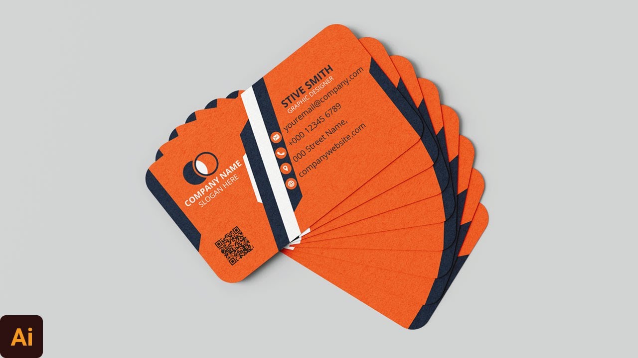 Print Ready Business Card With QR Code In Illustrator Visiting Card With QR Code Generate print-ready-business-card-with-qr-code-in-illustrator-visiting-card-with-qr-code-generate