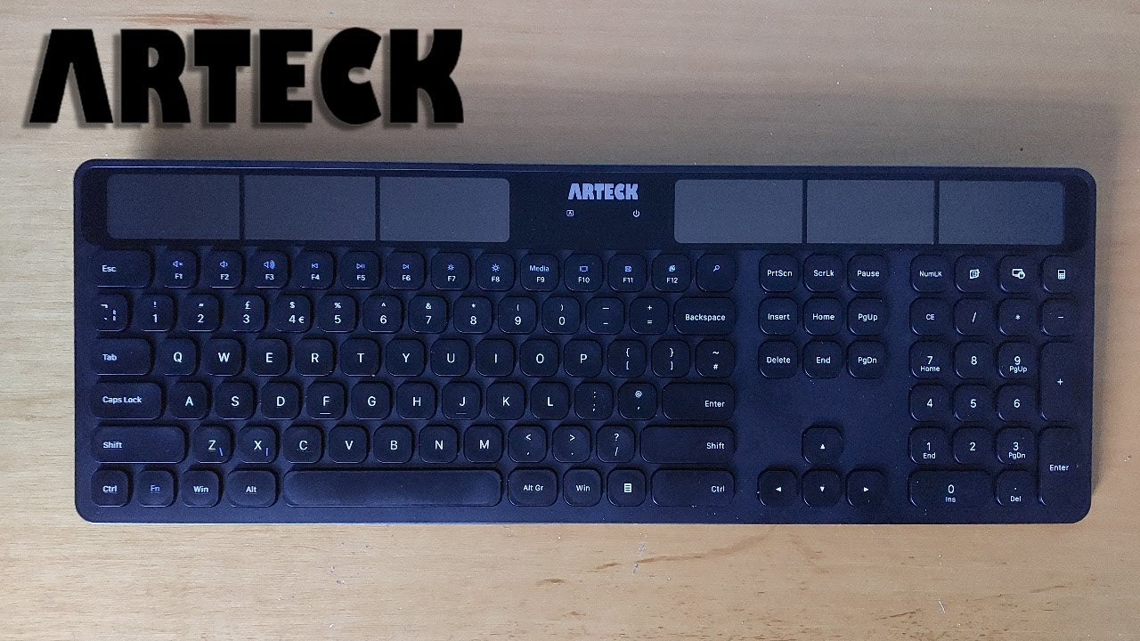 Arteck Solar Wireless Keyboard Full Size Just £10 on Amazon UK - YouTube