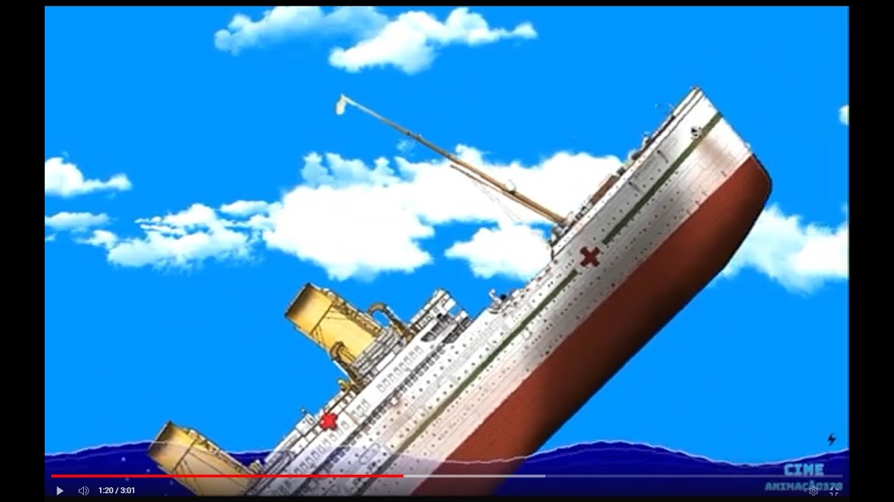 Sinking the Britannic Ship by the stern in the Floating Sandbox - YouTube