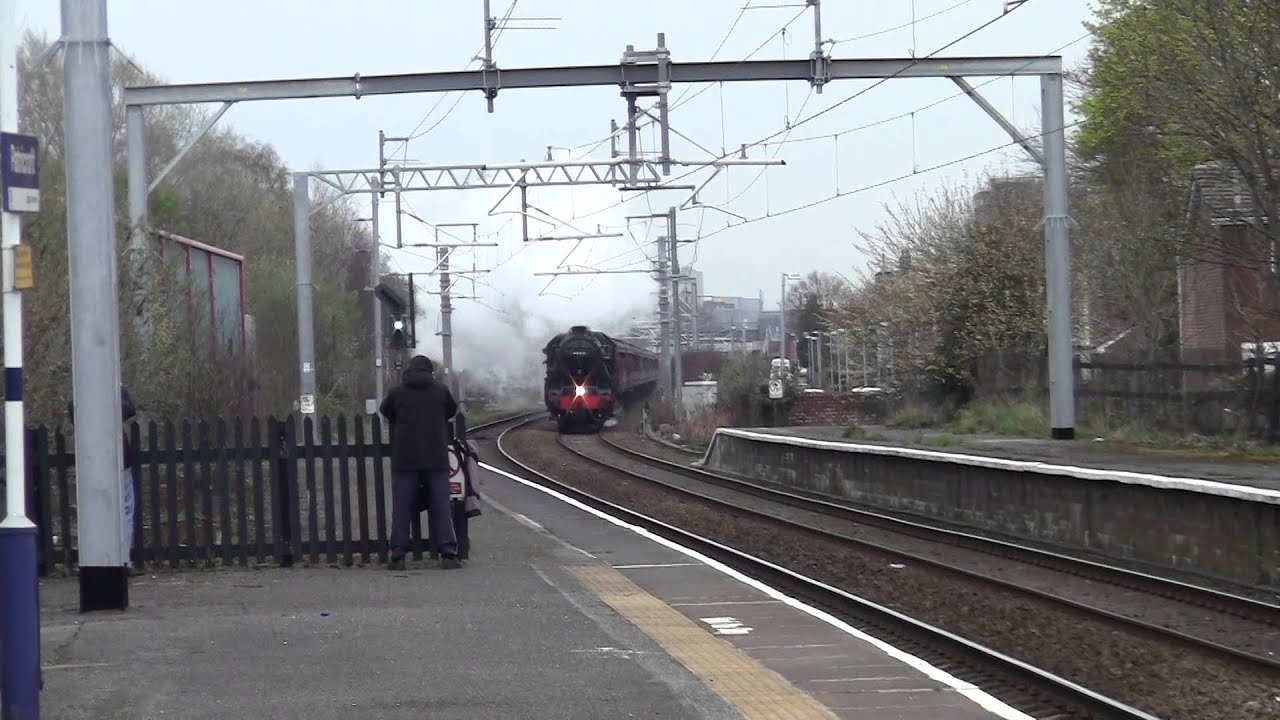 LMS 5MT 44871 and 45407 at Patricroft Railway Station with 'The Central ...