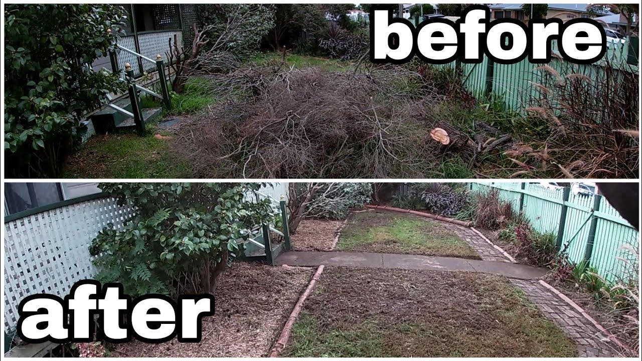 I spent 4 days cleaning her yard! Yard makeover with basic tools - YouTube