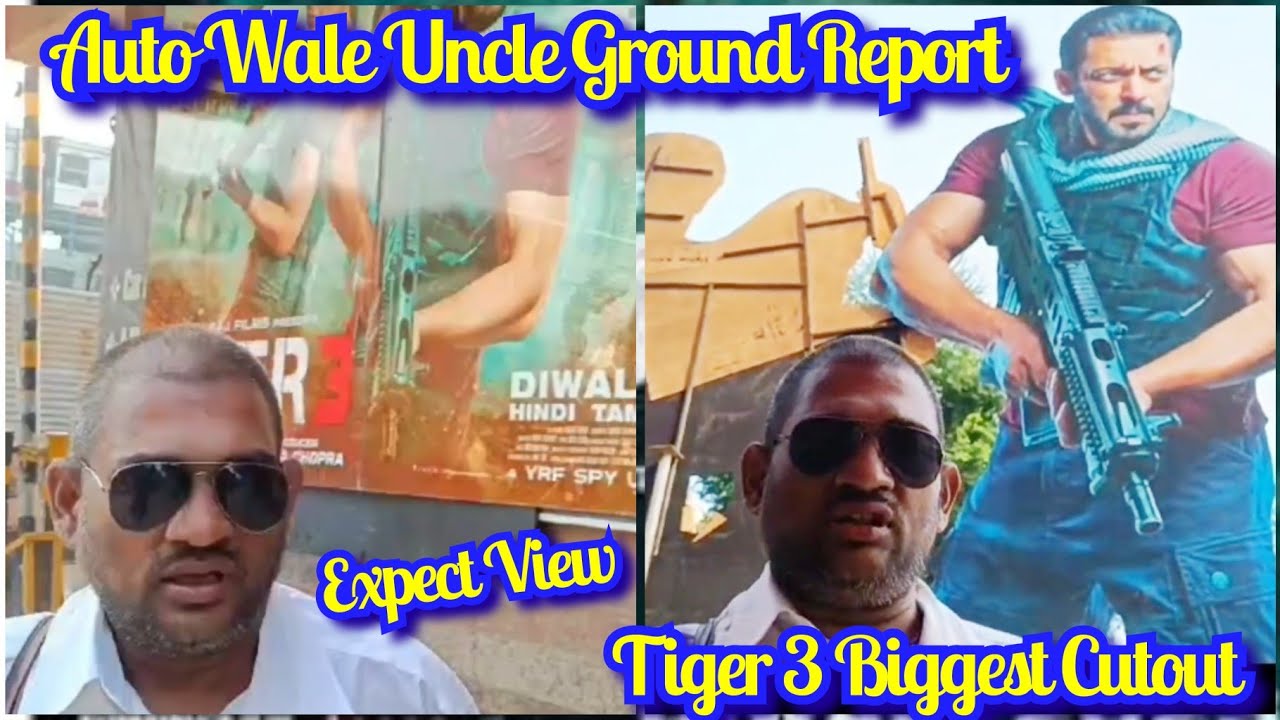 Salman Khan Biggest Cutout Of Tiger 3 ! Auto Wale Uncle Ground Report ...