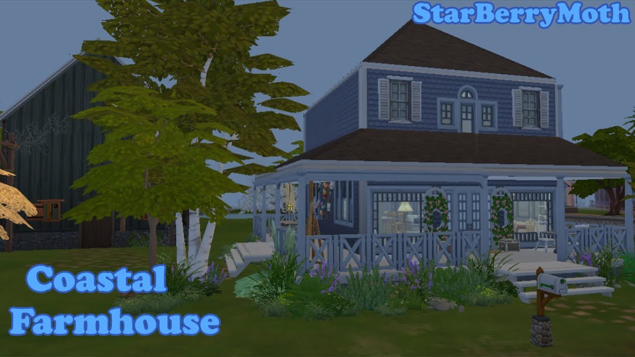 Costal Farmhouse With Barn || Sims 4 Speed Build || No CC - YouTube