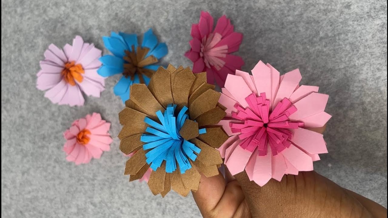 Very Easy Paper Flower Craft | Paper Flower Making Step By Step | DIY ...